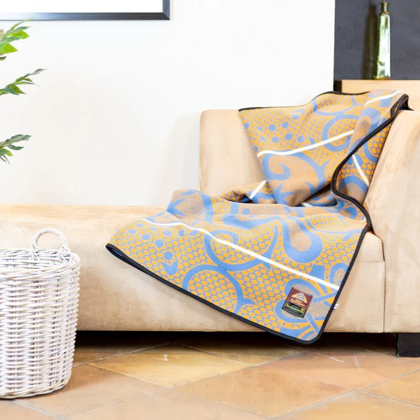 Basotho Blanket – Seanamarena Chromatic Cobalt, Yolk & Natural | Africa ...