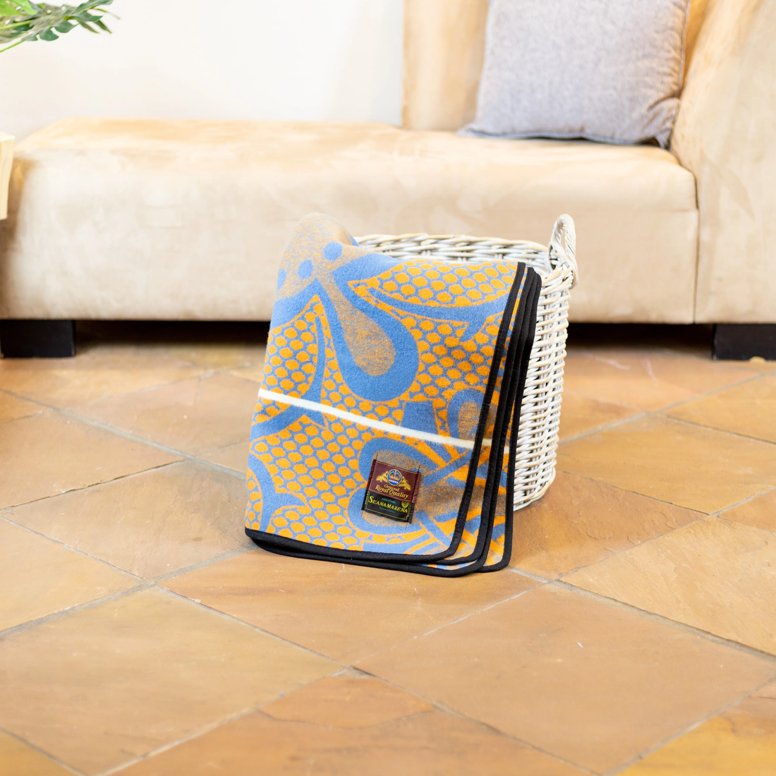 Basotho Blanket – Seanamarena Chromatic Cobalt, Yolk & Natural | Africa ...