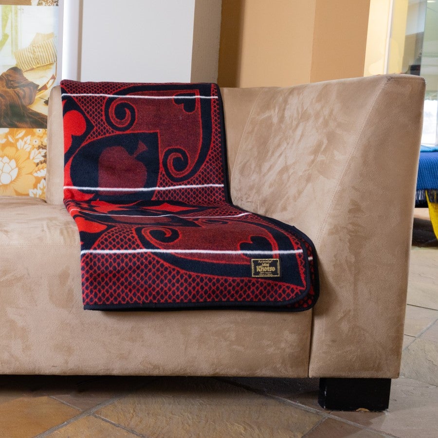 Khotso - Cards | Black/Scarlet/Natural – Africa Blanket
